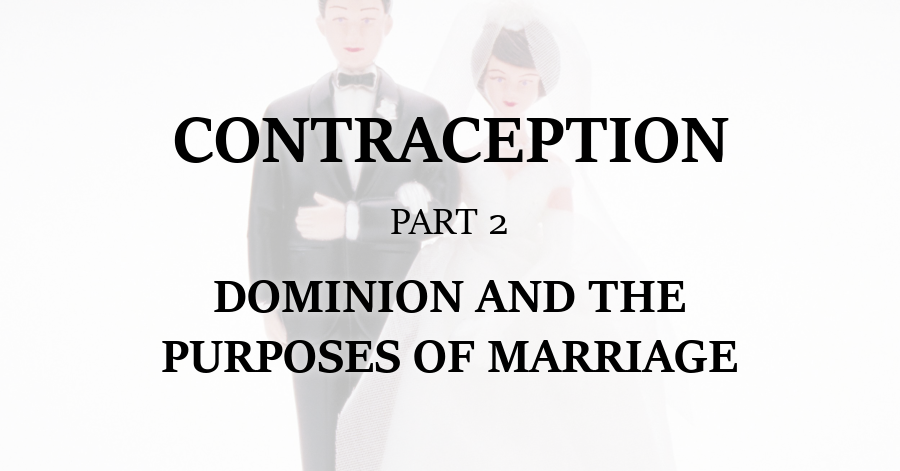 Contraception pt. 2: Dominion and the Purposes of Marriage – Purely ...